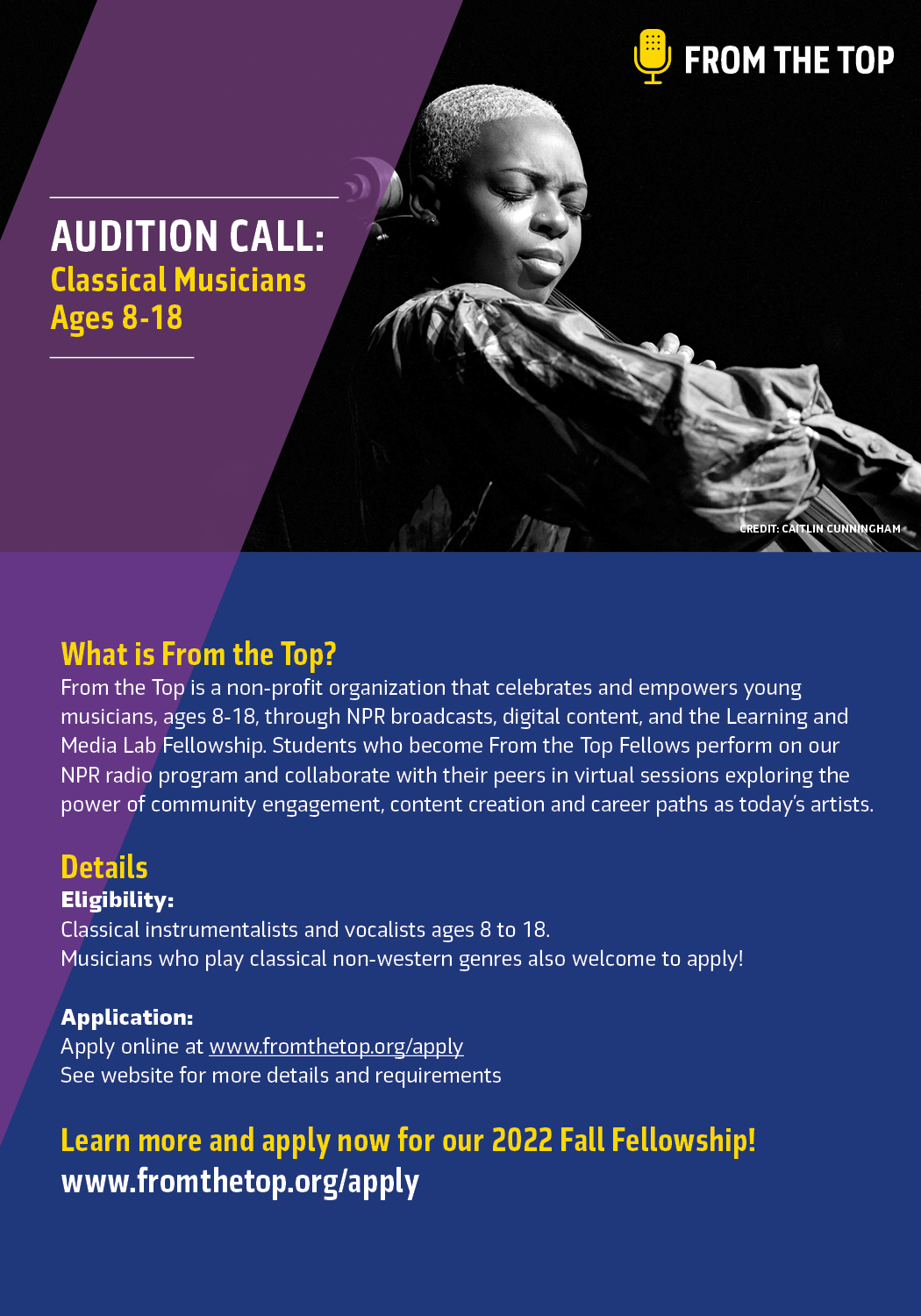 From the Top Audition Flyers - From the Top